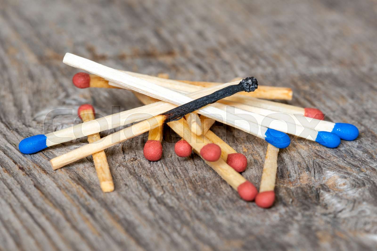 Pile of wooden matchsticks | Stock image | Colourbox