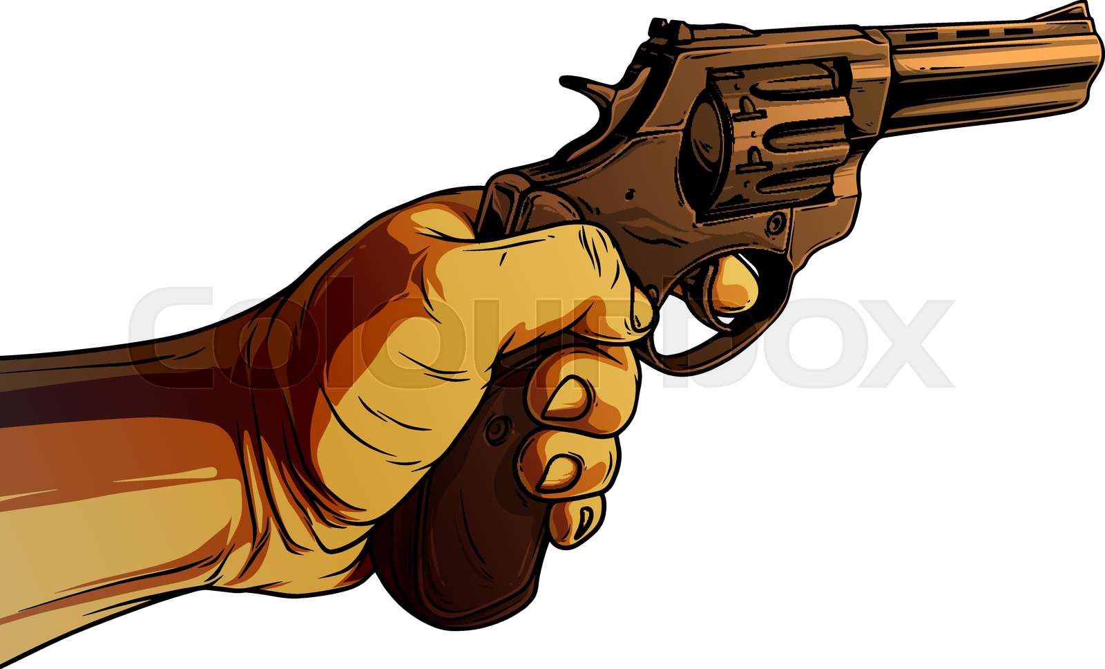 Hand Holding Revolver Drawing