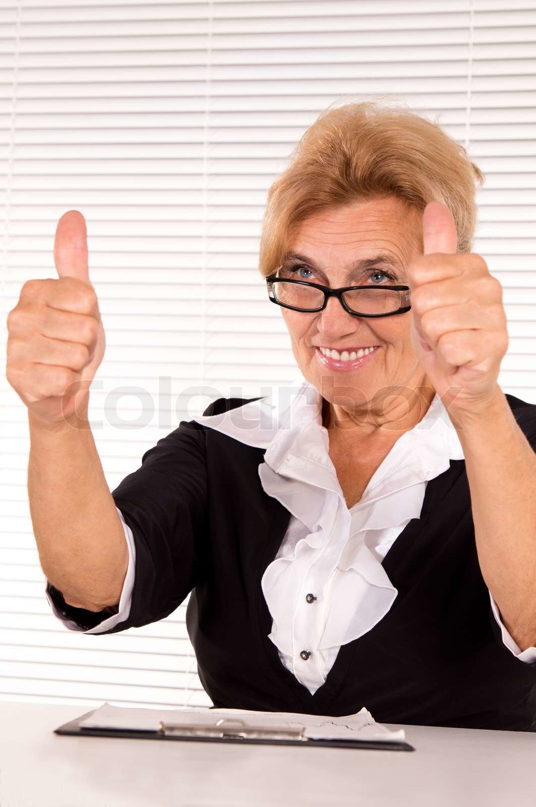 smart woman on white | Stock image | Colourbox