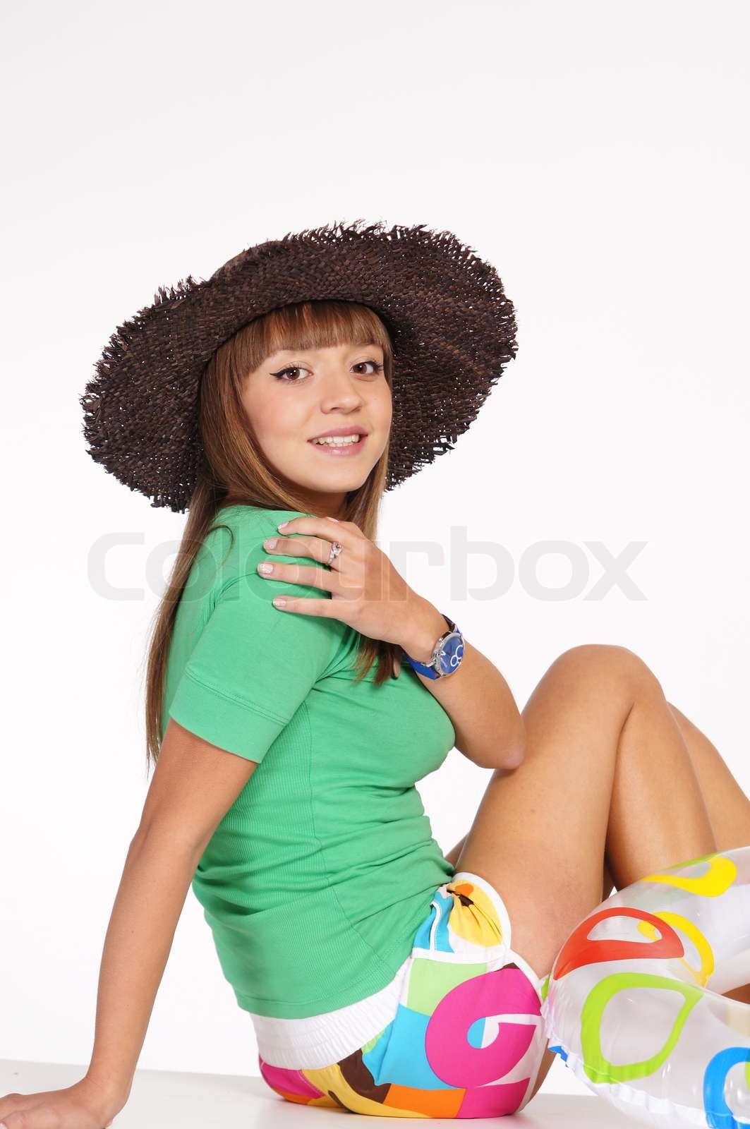 girl with a circle | Stock image | Colourbox