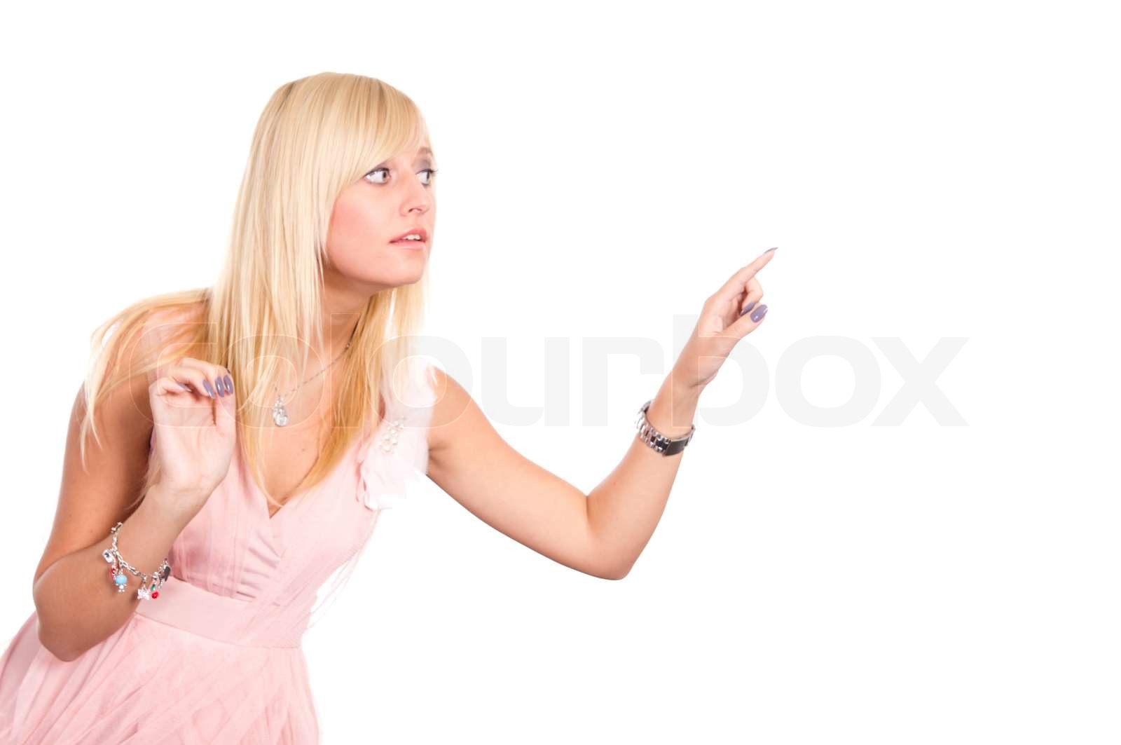 smart blonde on white | Stock image | Colourbox