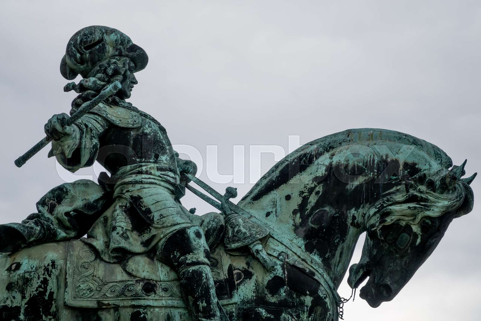 Old Sculpture depicting a rider and his horse | Stock image | Colourbox