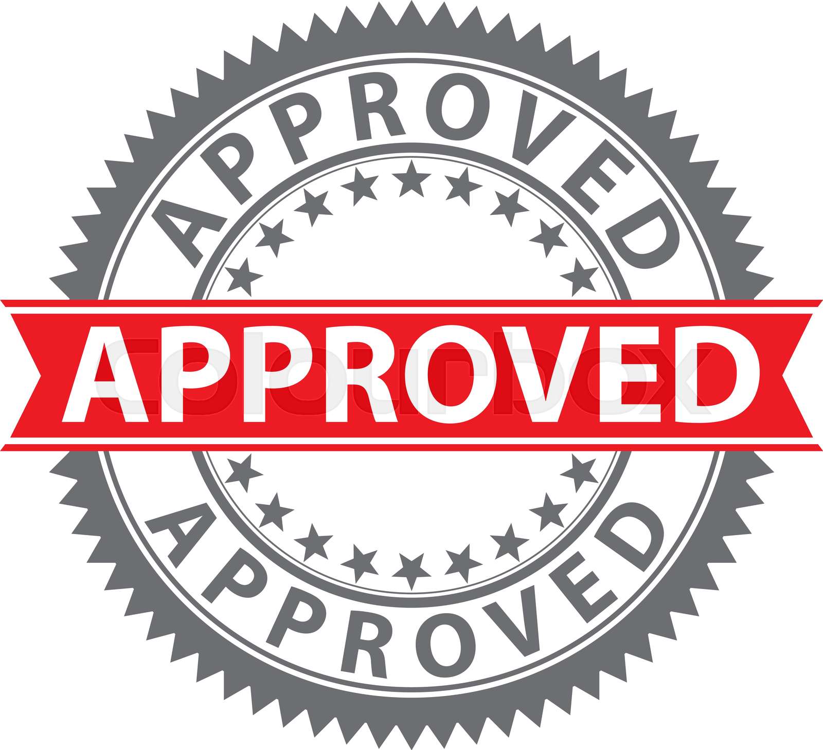 Approved stamp, certified badge, vector illustration | Stock vector ...