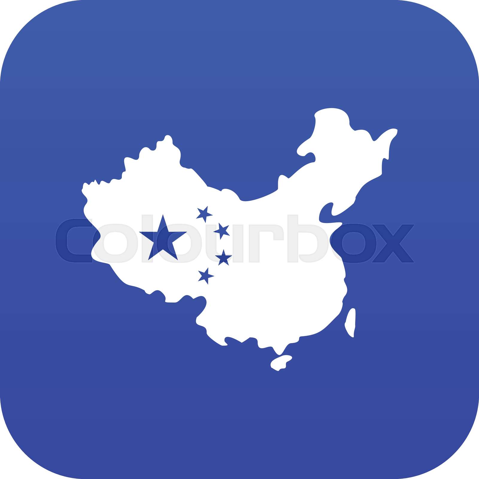 Map of China icon digital blue | Stock vector | Colourbox