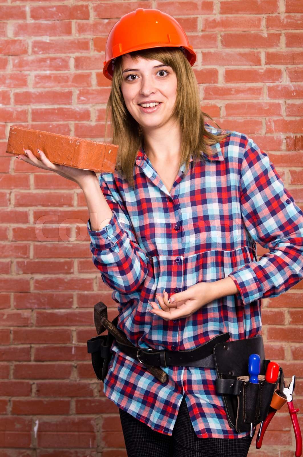 cute worker portrait | Stock image | Colourbox