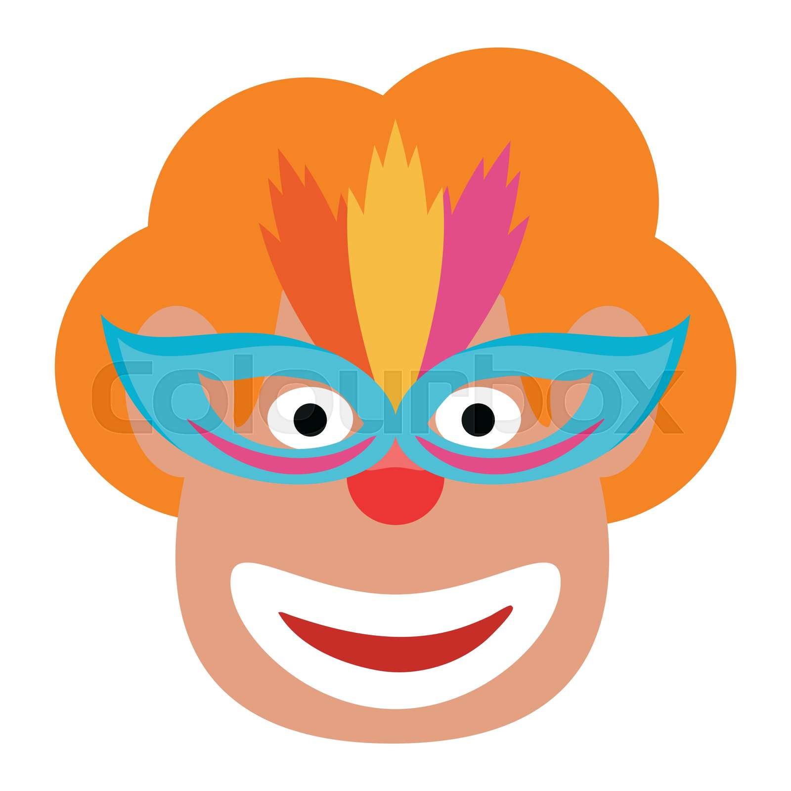 Clown face with mask cartoon | Stock vector | Colourbox