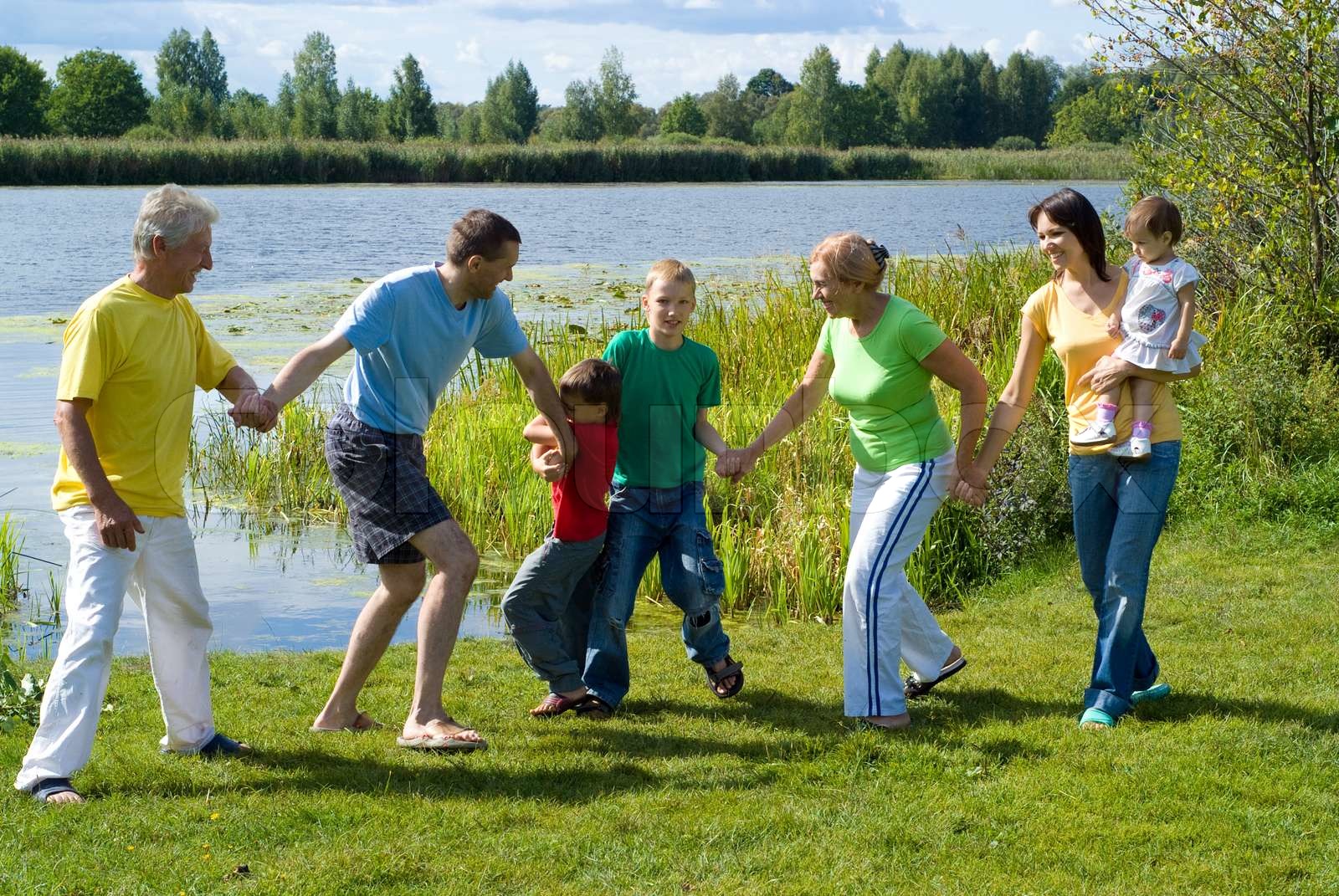 family playing outside | Stock image | Colourbox