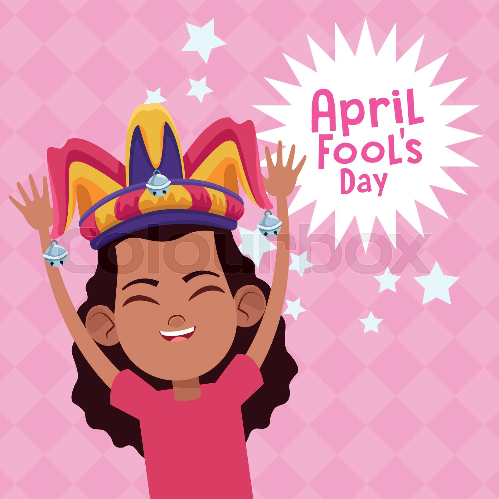 April fools day cartoon | Stock vector | Colourbox