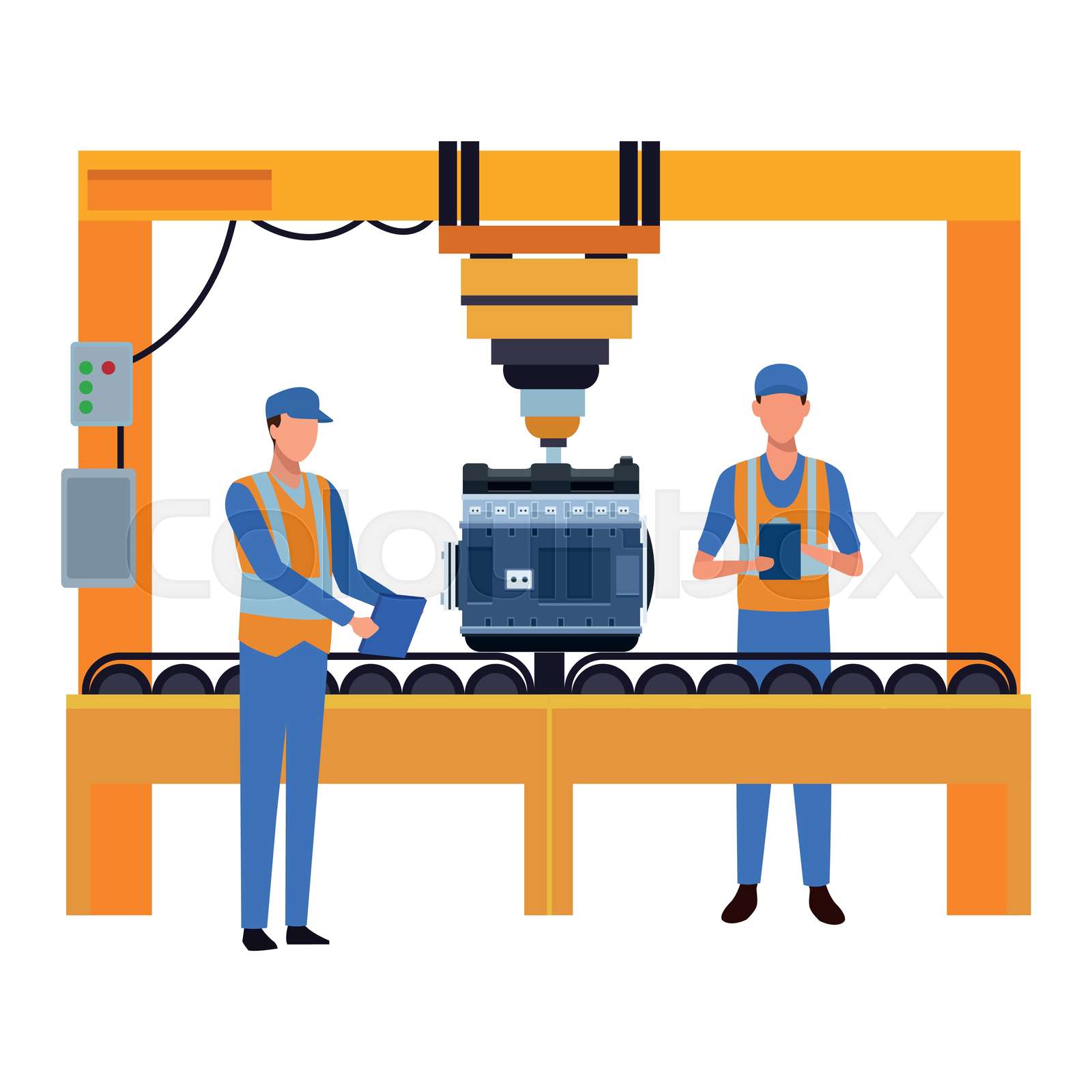 industry car manufacturing cartoon | Stock vector | Colourbox