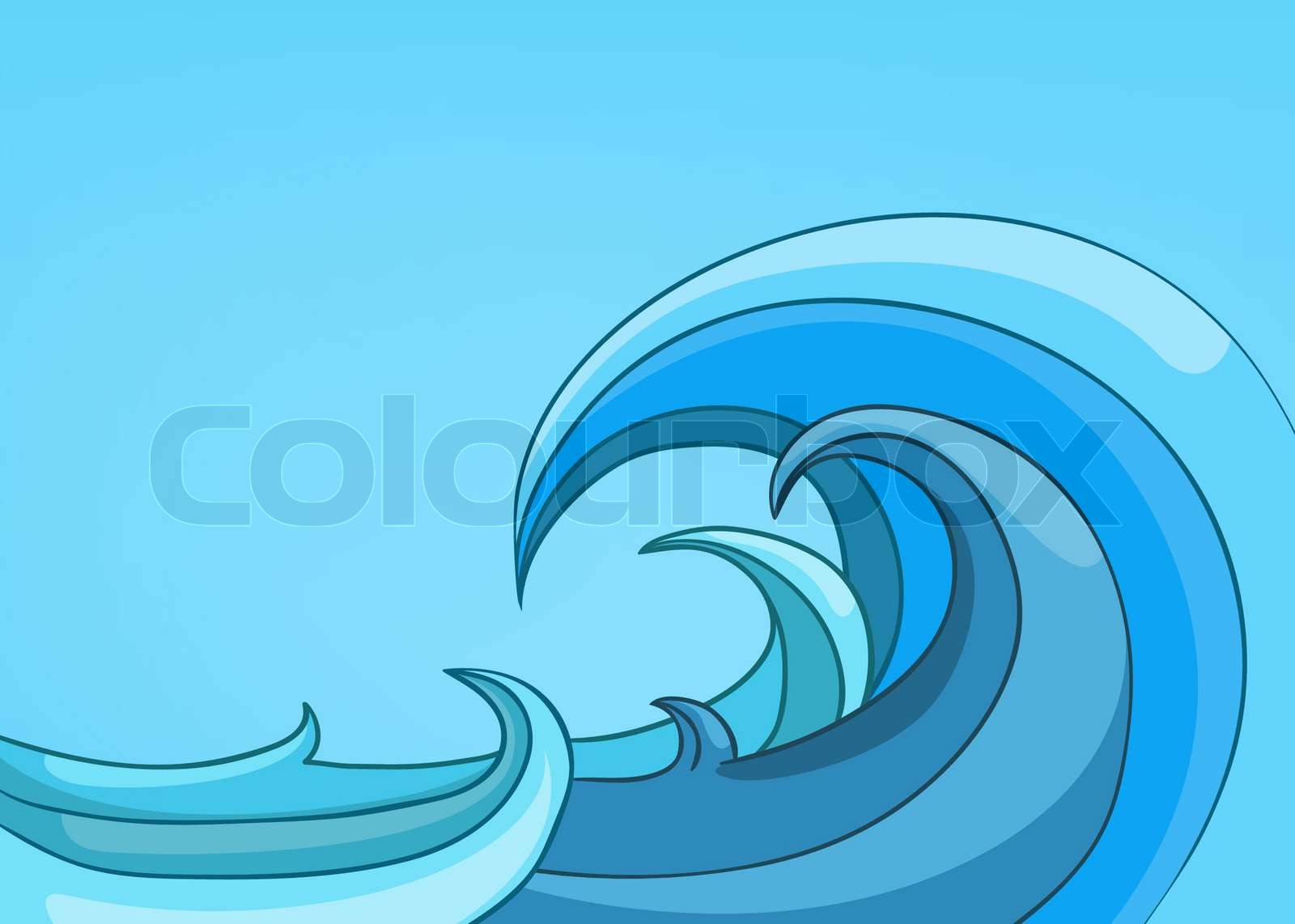 Cartoon Nature Landscape Sea | Stock vector | Colourbox