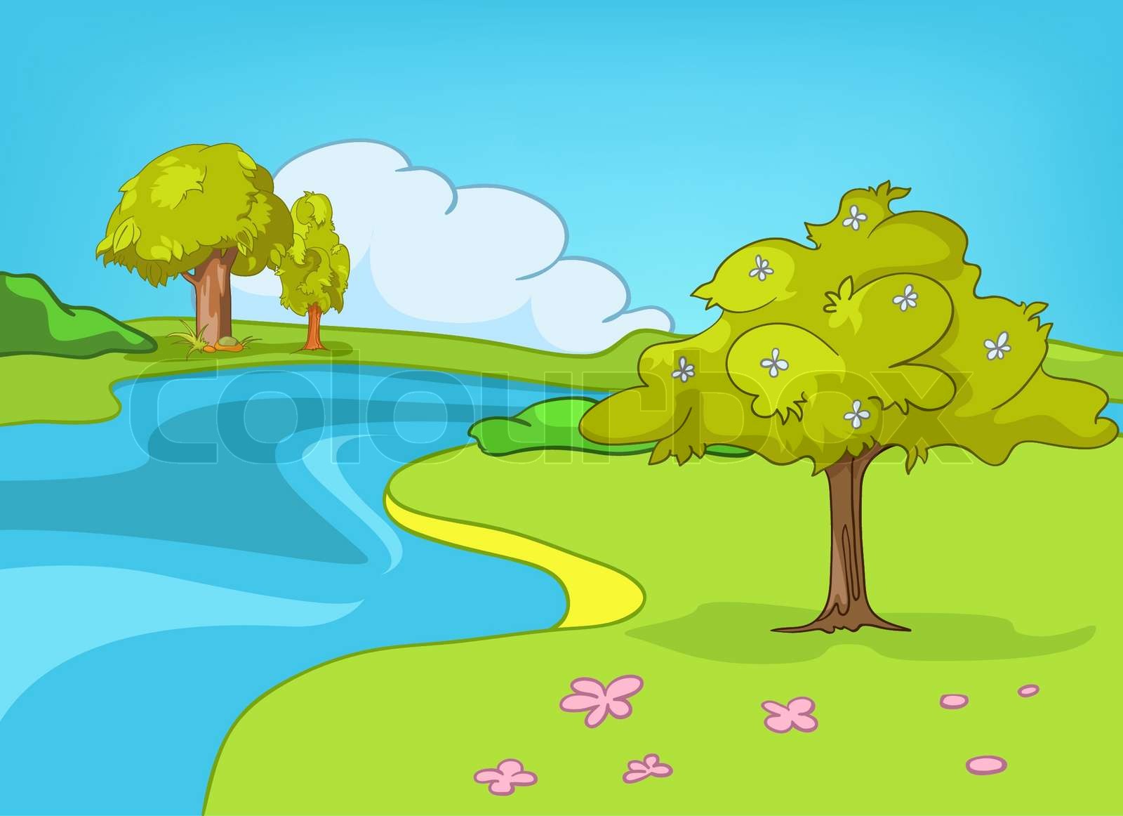 Cartoon Nature Landscape | Stock vector | Colourbox