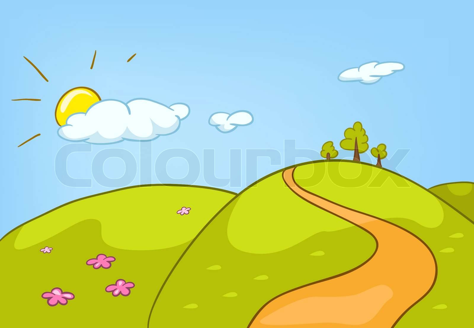 Cartoon Nature Landscape | Stock vector | Colourbox