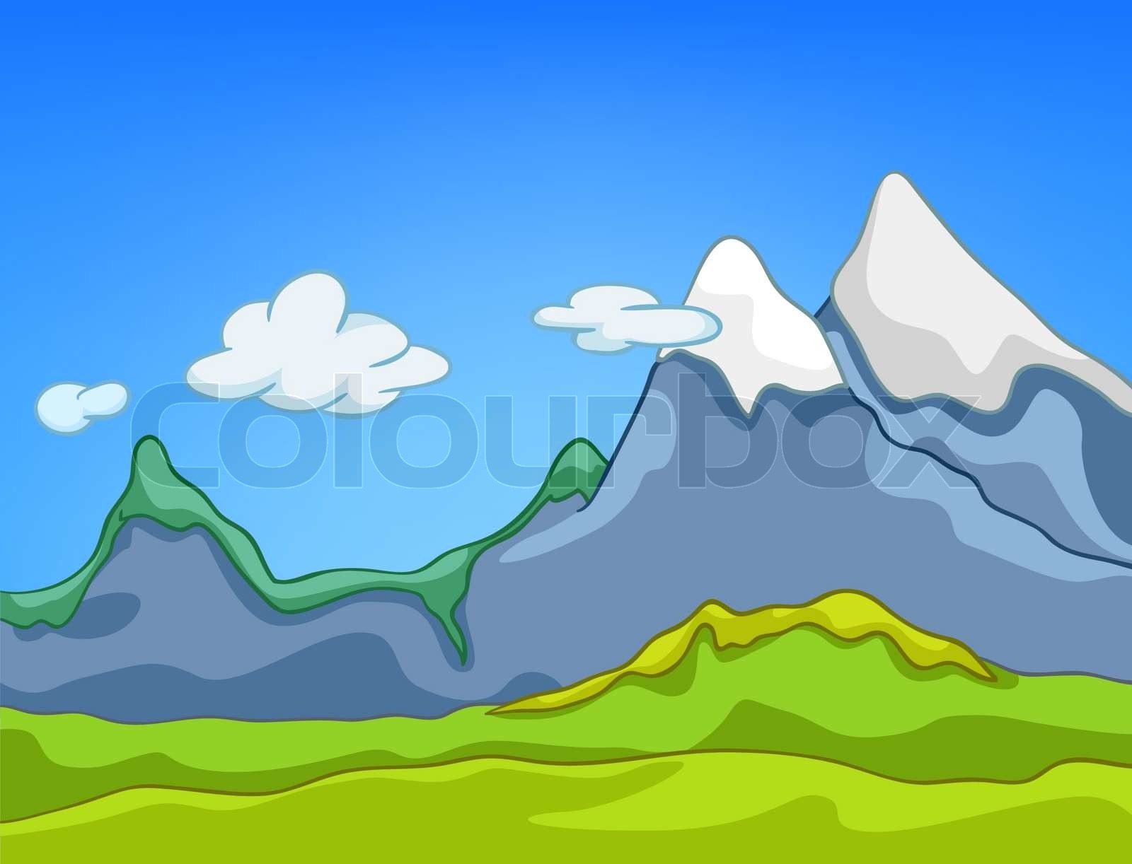 Cartoon Natur Landschaft | Stock-Vektor | Colourbox