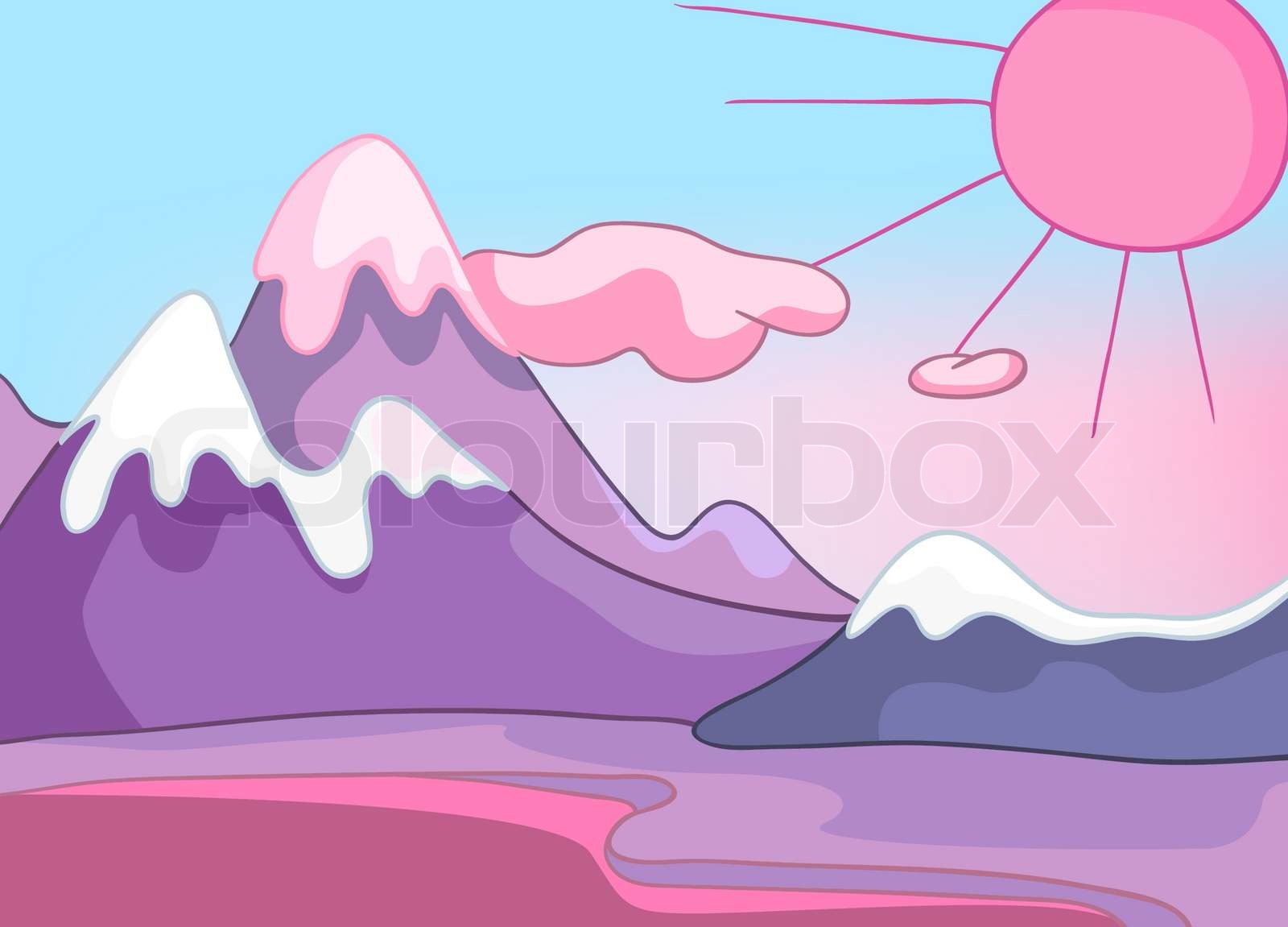 Cartoon Nature Landscape | Stock vector | Colourbox