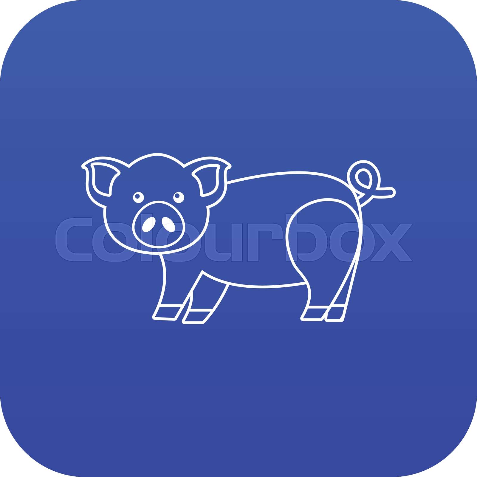 Cute pig icon blue vector | Stock vector | Colourbox
