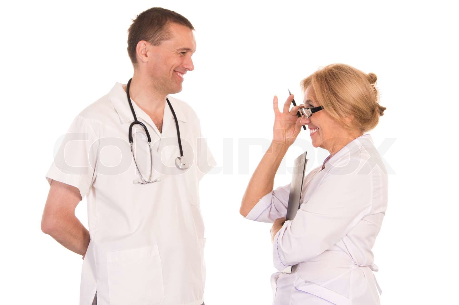 two doctors on white | Stock image | Colourbox