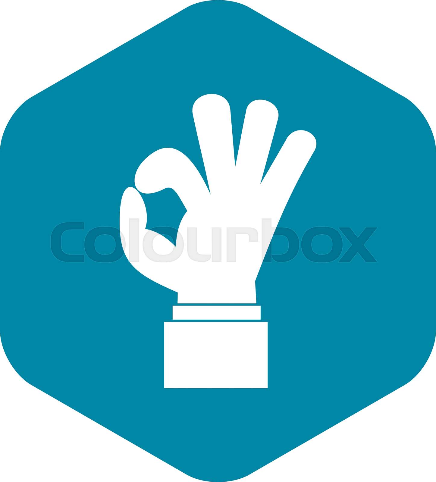 Ok gesture icon, simple style | Stock vector | Colourbox