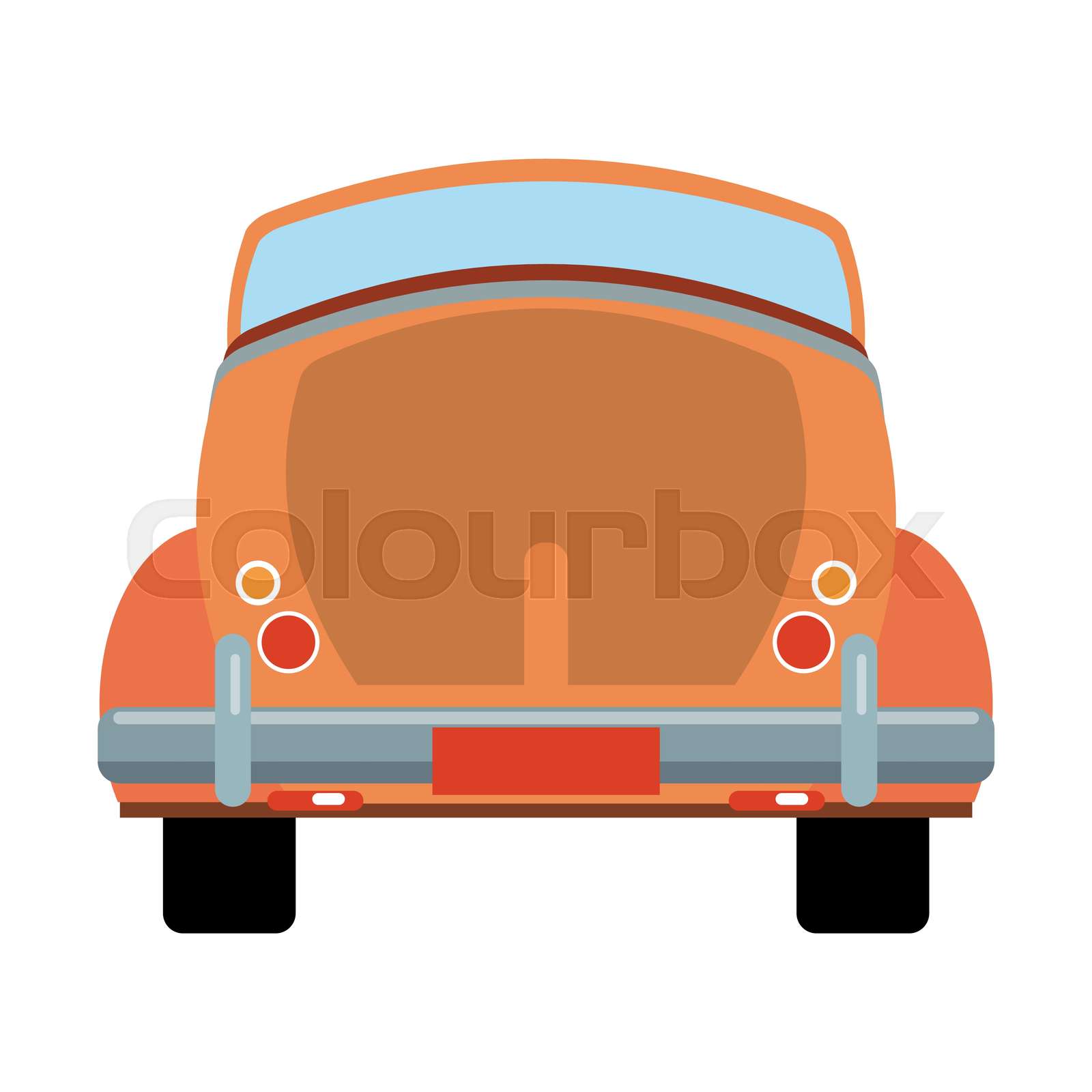 Vintage car convertible backward | Stock vector | Colourbox