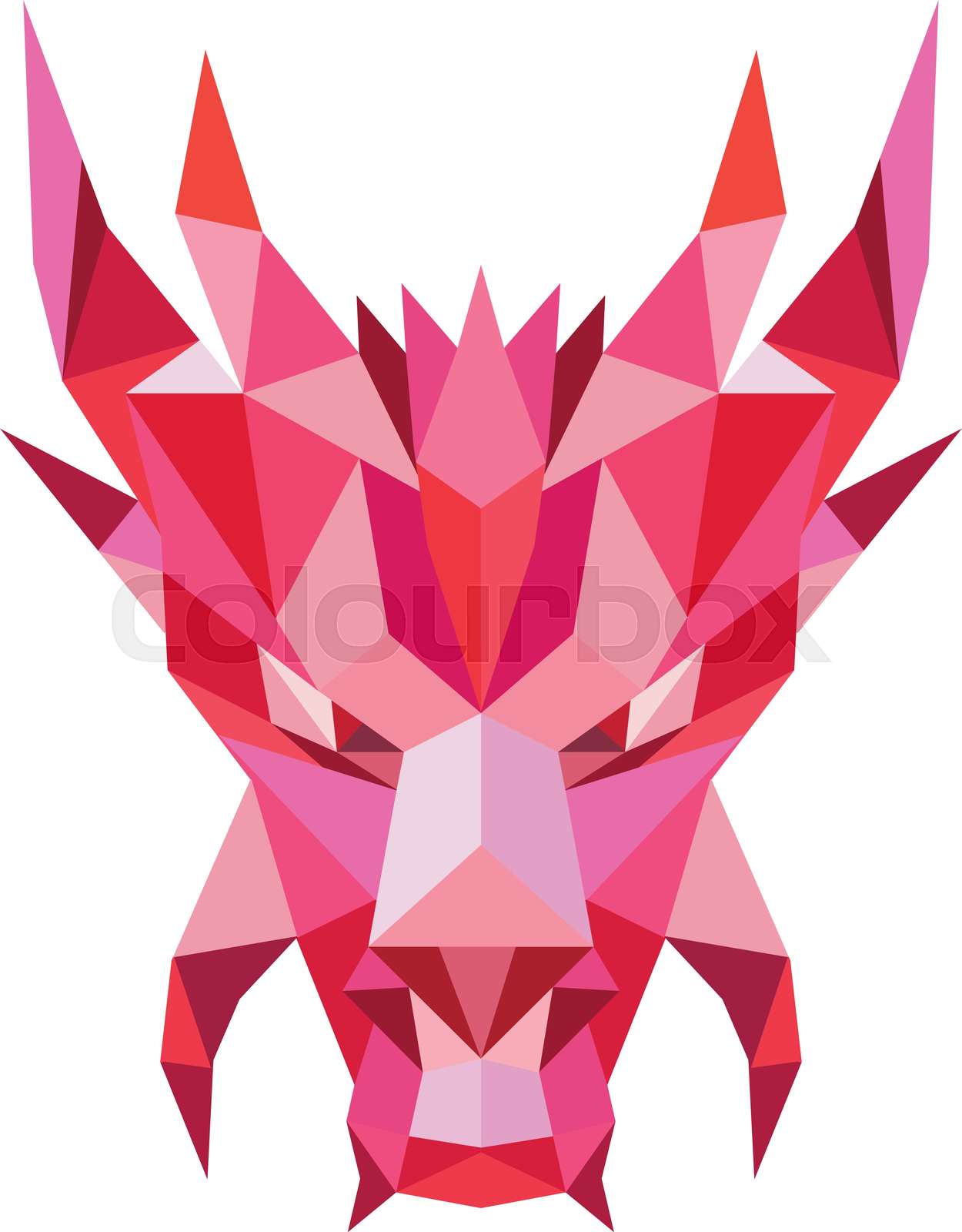 Dragon Head Front Low Polygon Style | Stock vector | Colourbox