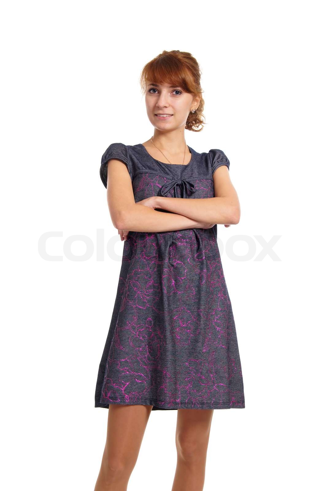 smart girl on white | Stock image | Colourbox