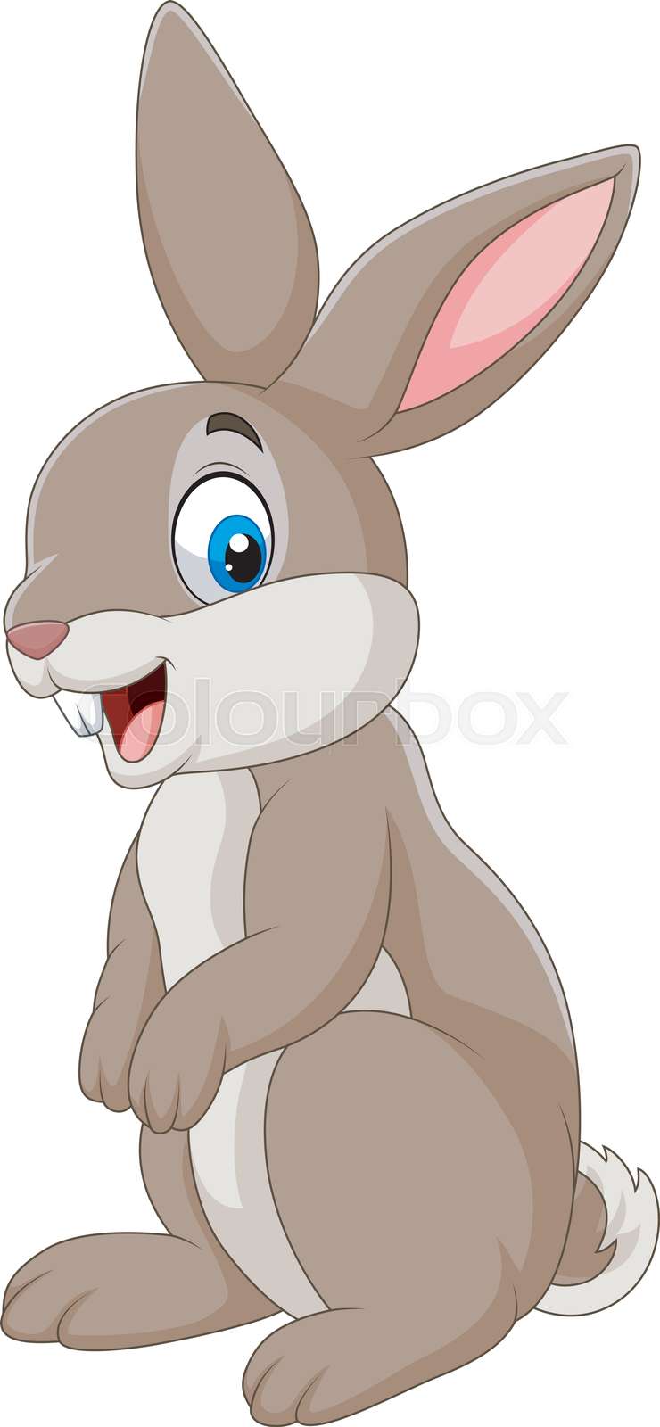 Cartoon happy rabbit isolated on white background | Stock vector ...