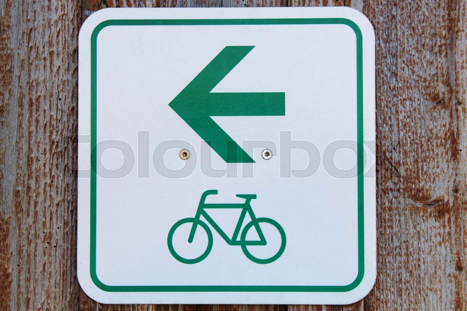 Verkehrsschild Radweg Richtungspfeil | Stock Bild | Colourbox