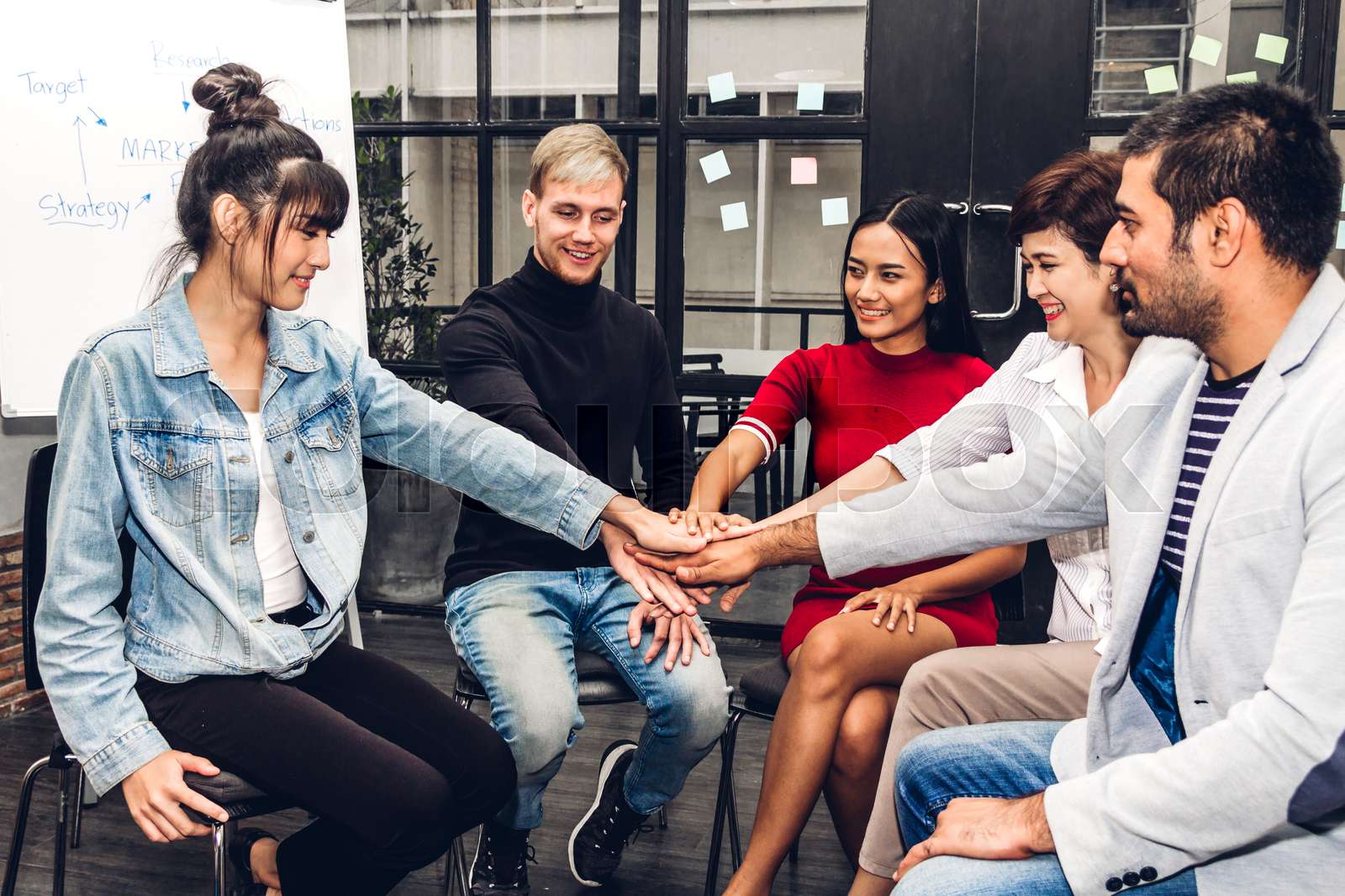 Successful of group business people stack and putting their hands ... Successful of group business people stack and putting their hands ...