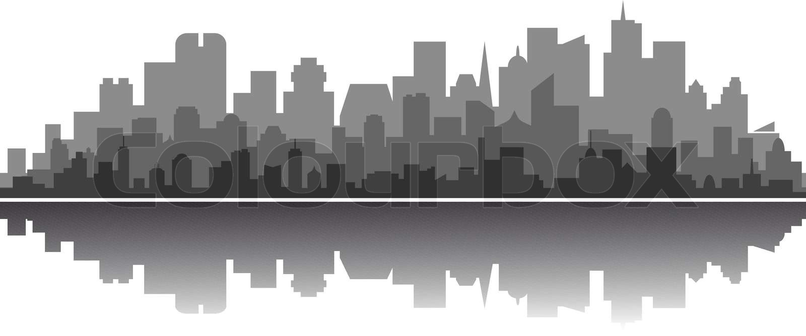 Modern city silhouette | Stock vector | Colourbox