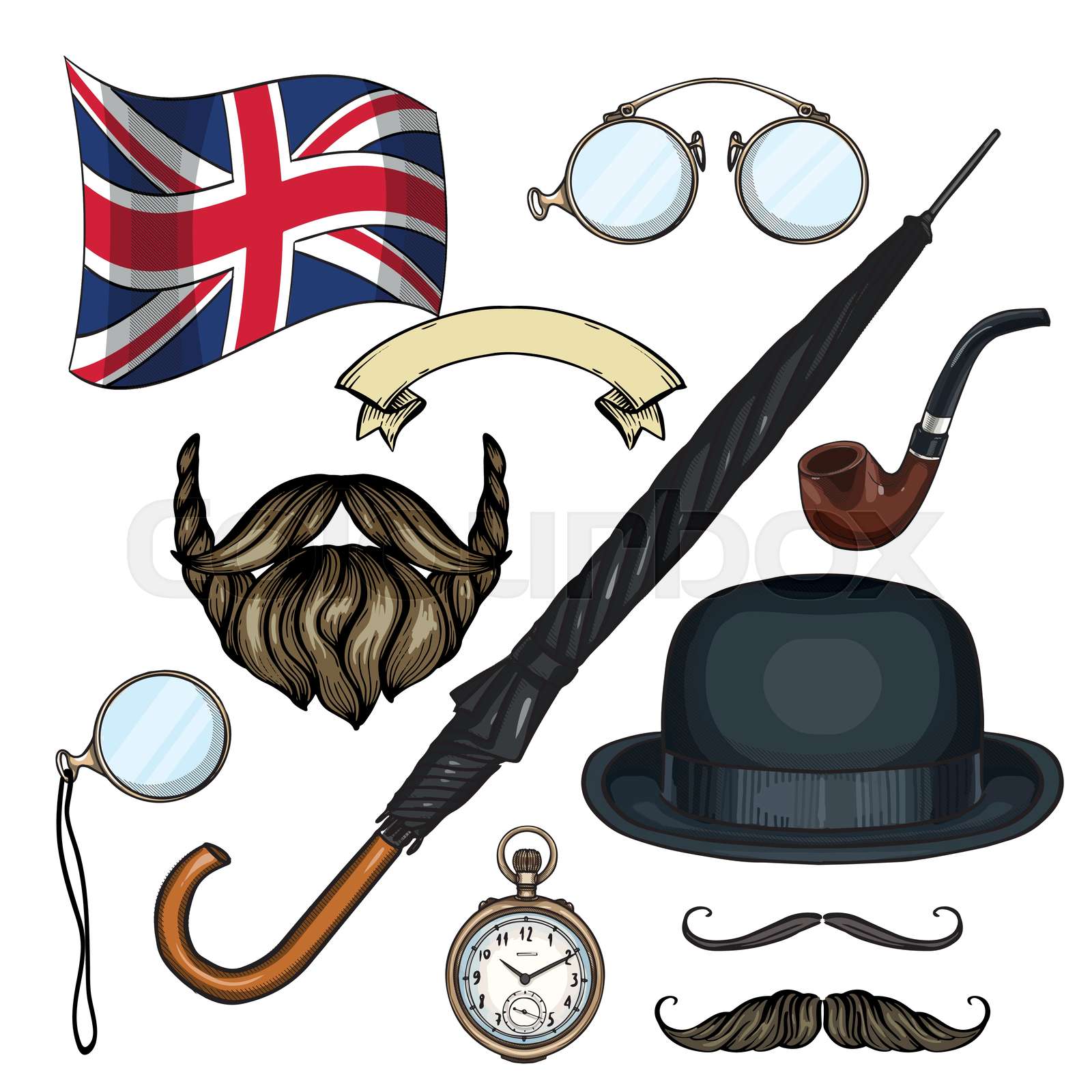 Sketch of british elements | Stock vector | Colourbox