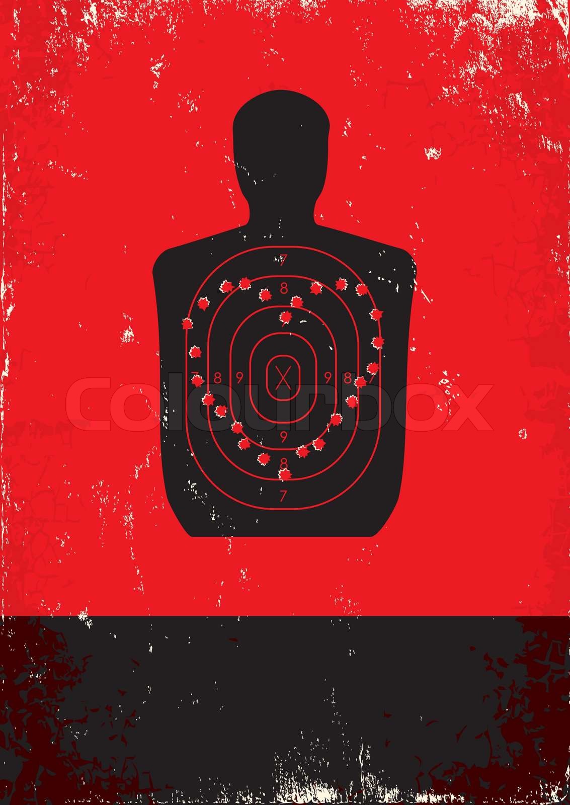 Red and black poster with target | Stock vector | Colourbox