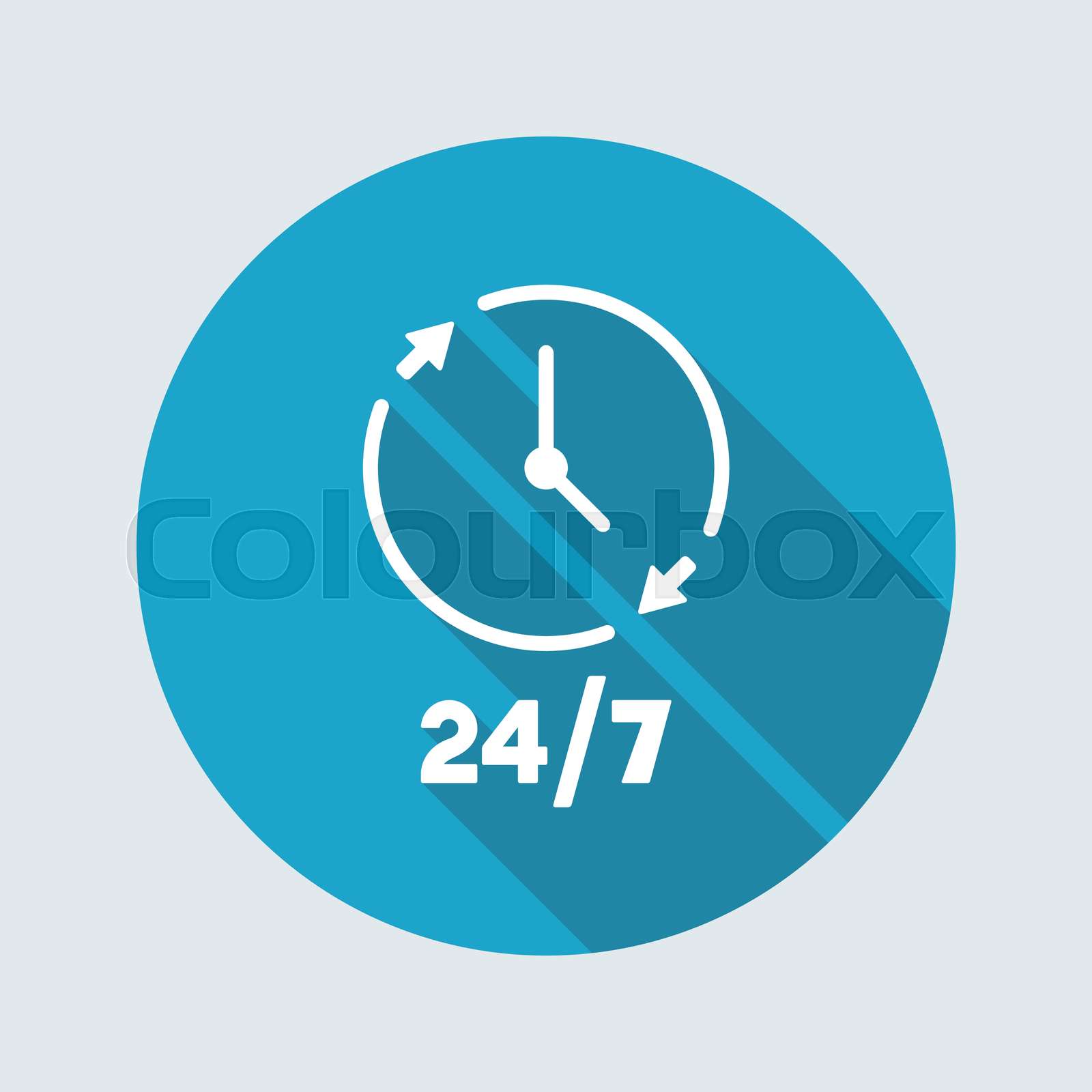 24/7 steady concept symbol - Vector web icon | Stock vector | Colourbox