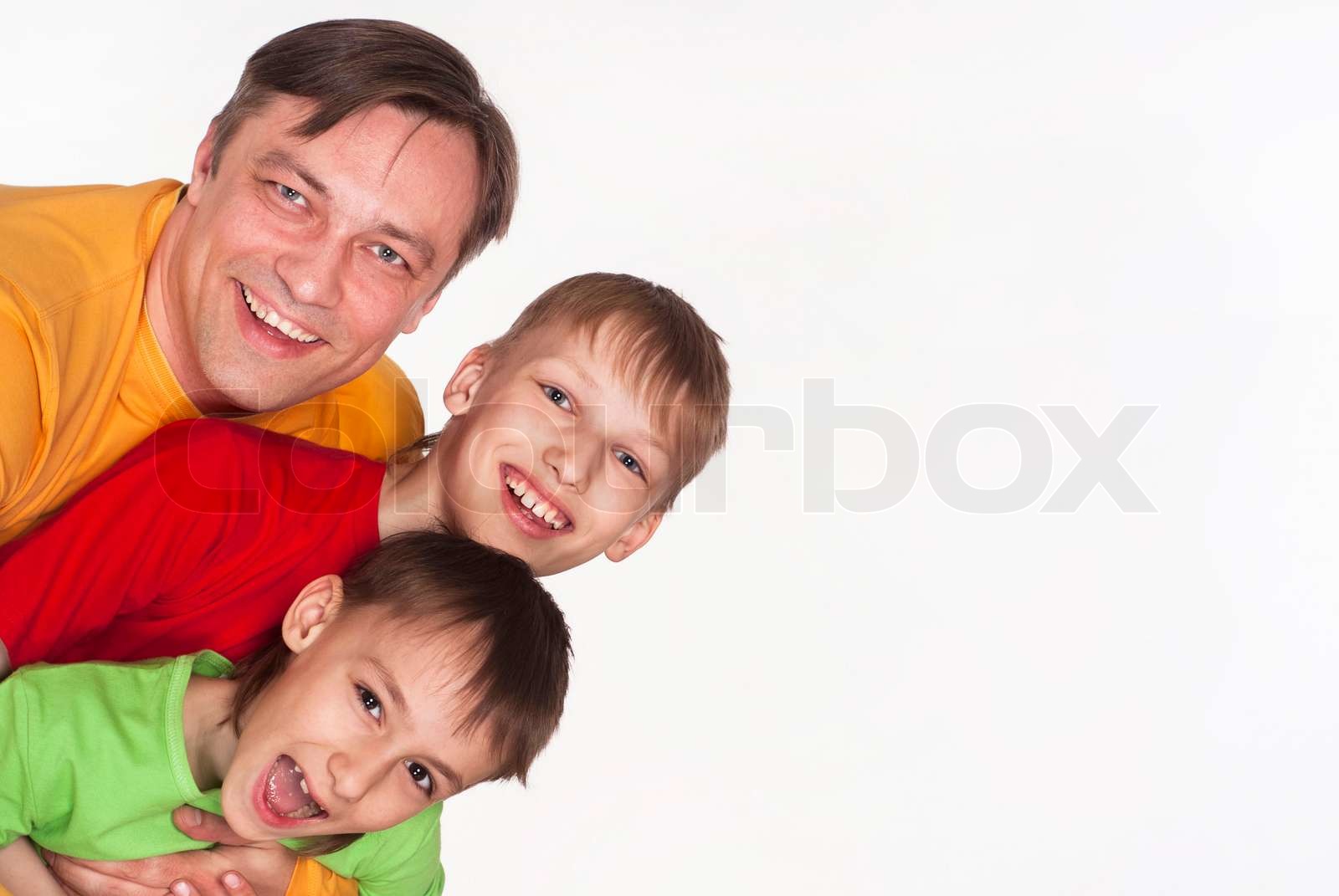 dad and two sons | Stock image | Colourbox