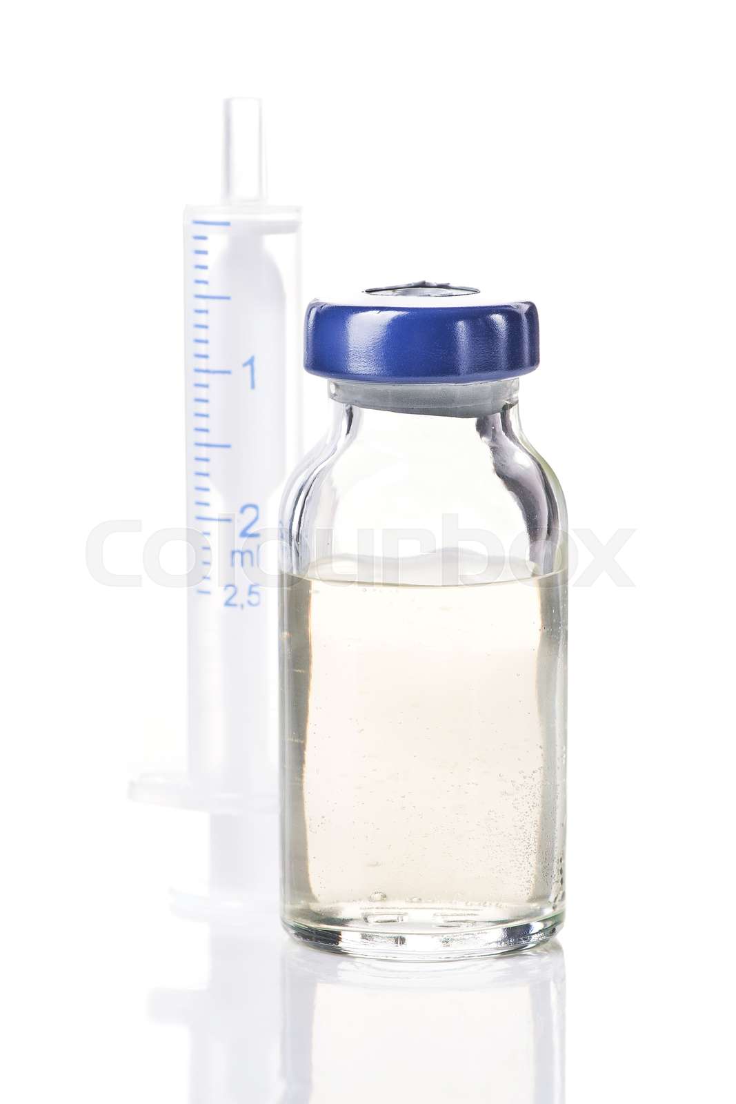 Medical syringe and injection bottle isolated | Stock image | Colourbox
