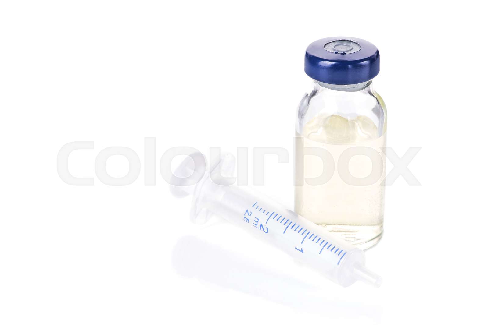 Medical syringe and injection bottle isolated | Stock image | Colourbox
