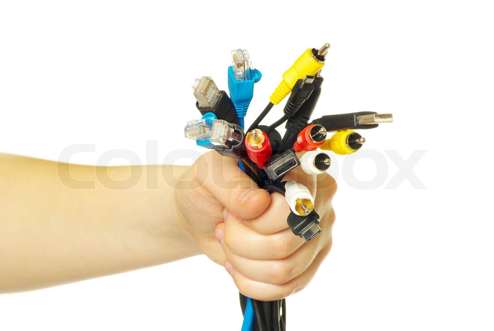 kabler i hånd | Stock foto | Colourbox