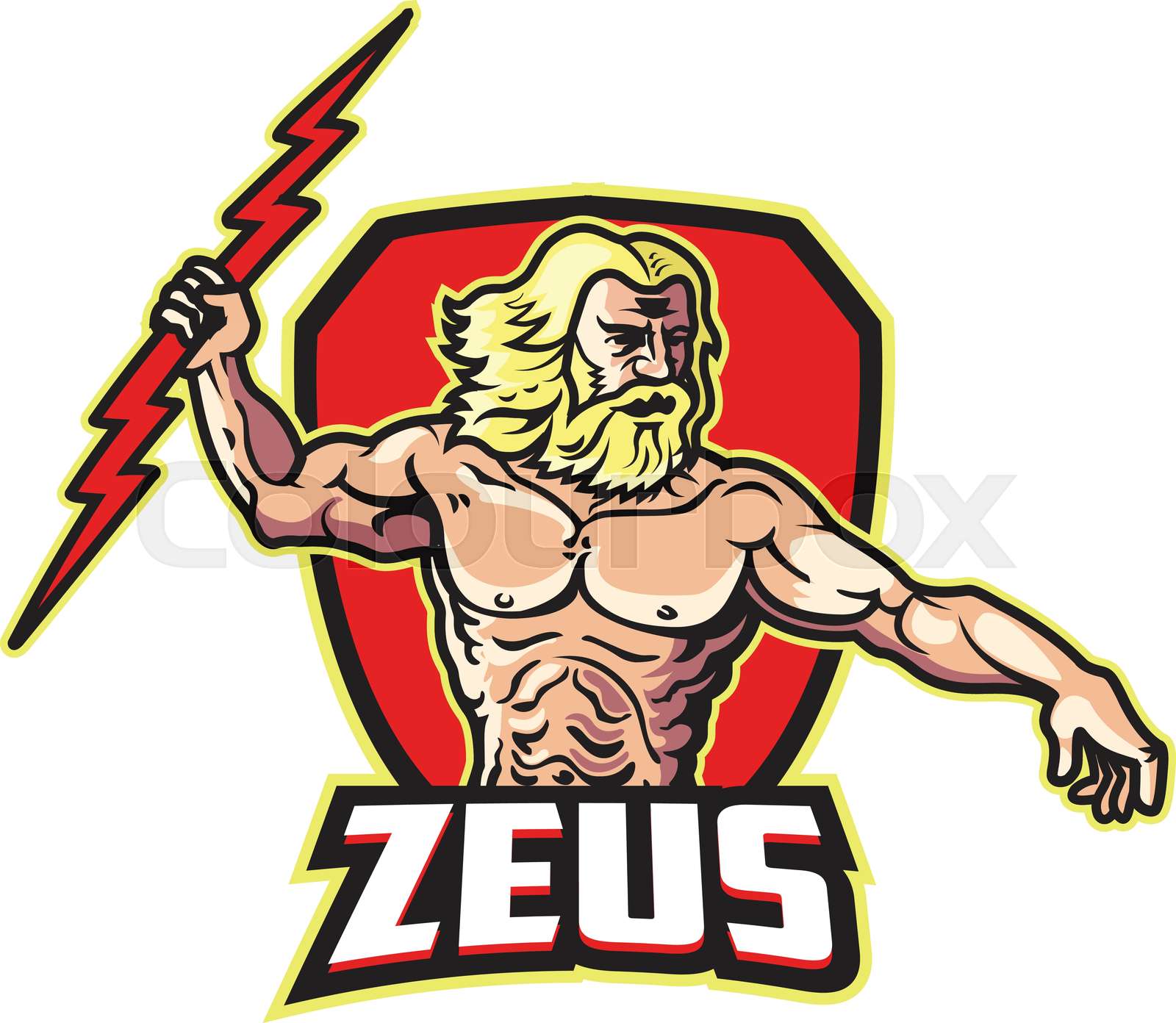 Zeus God Holding Lightning in Hands Ready to Attack | Stock vector ...