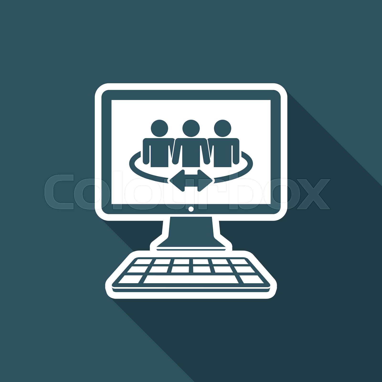 Community connection on internet - Vector flat icon | Stock vector ...