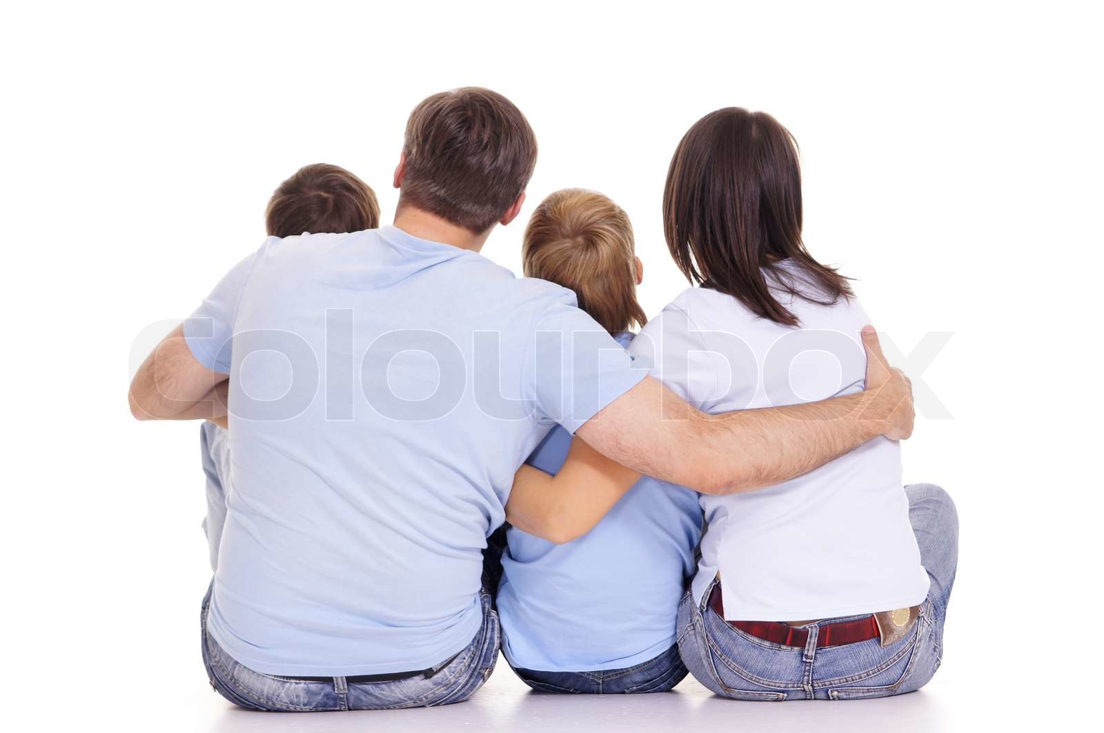 family backs on white | Stock image | Colourbox