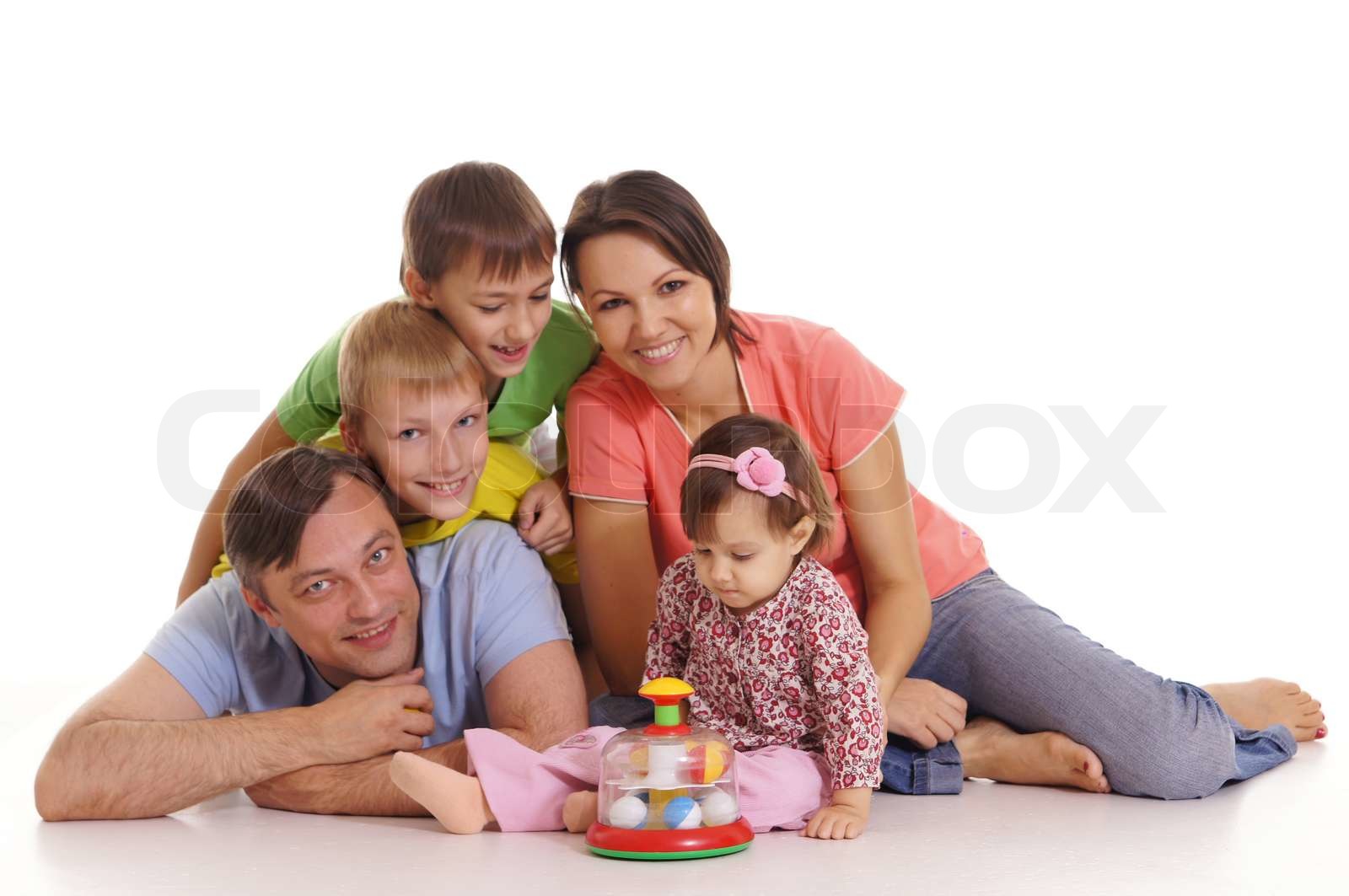 Fabelhafte Figur Familie Mit 2 Kindern Fotos
