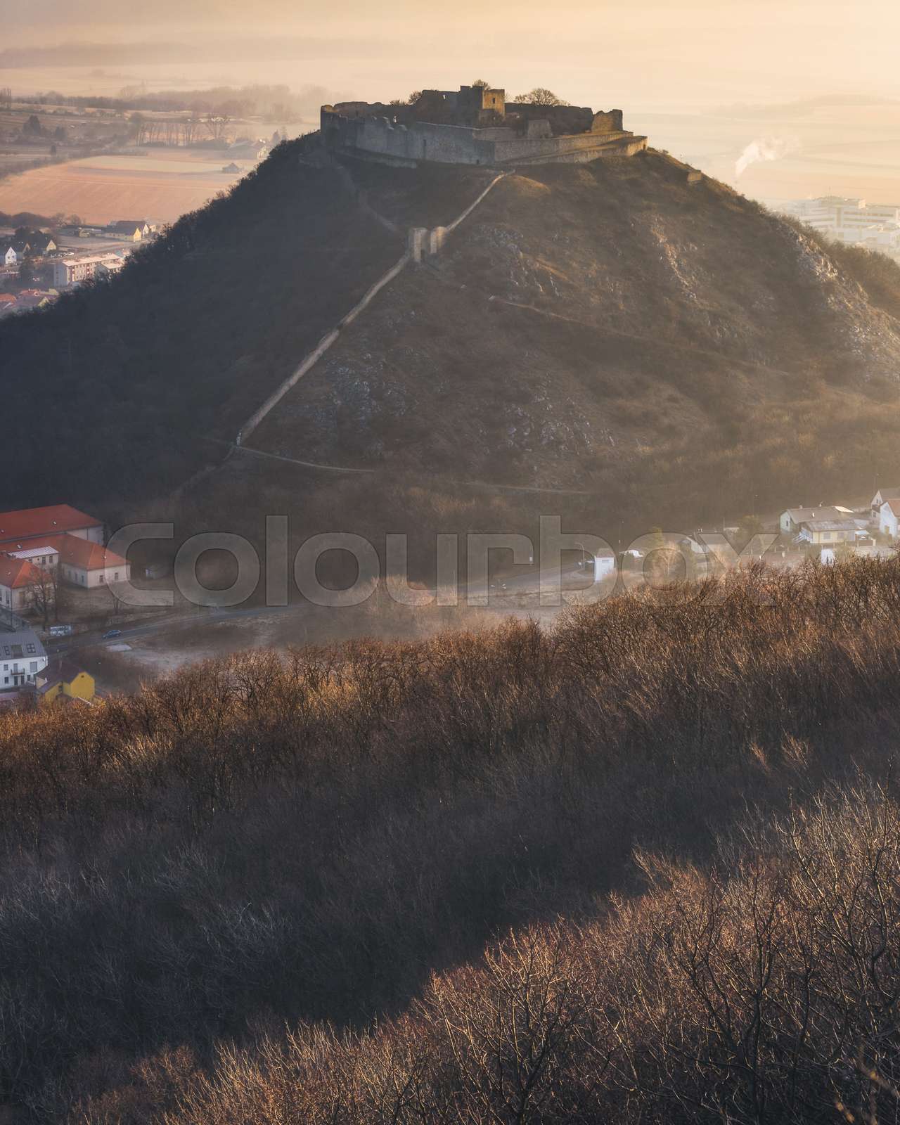 Ruin of a Castle on a Hill | Stock image | Colourbox