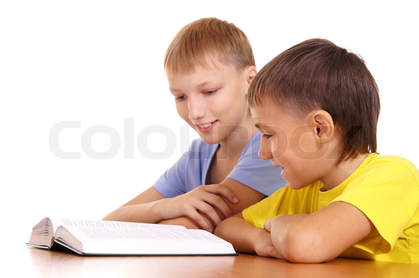 two boys reading | Stock image | Colourbox