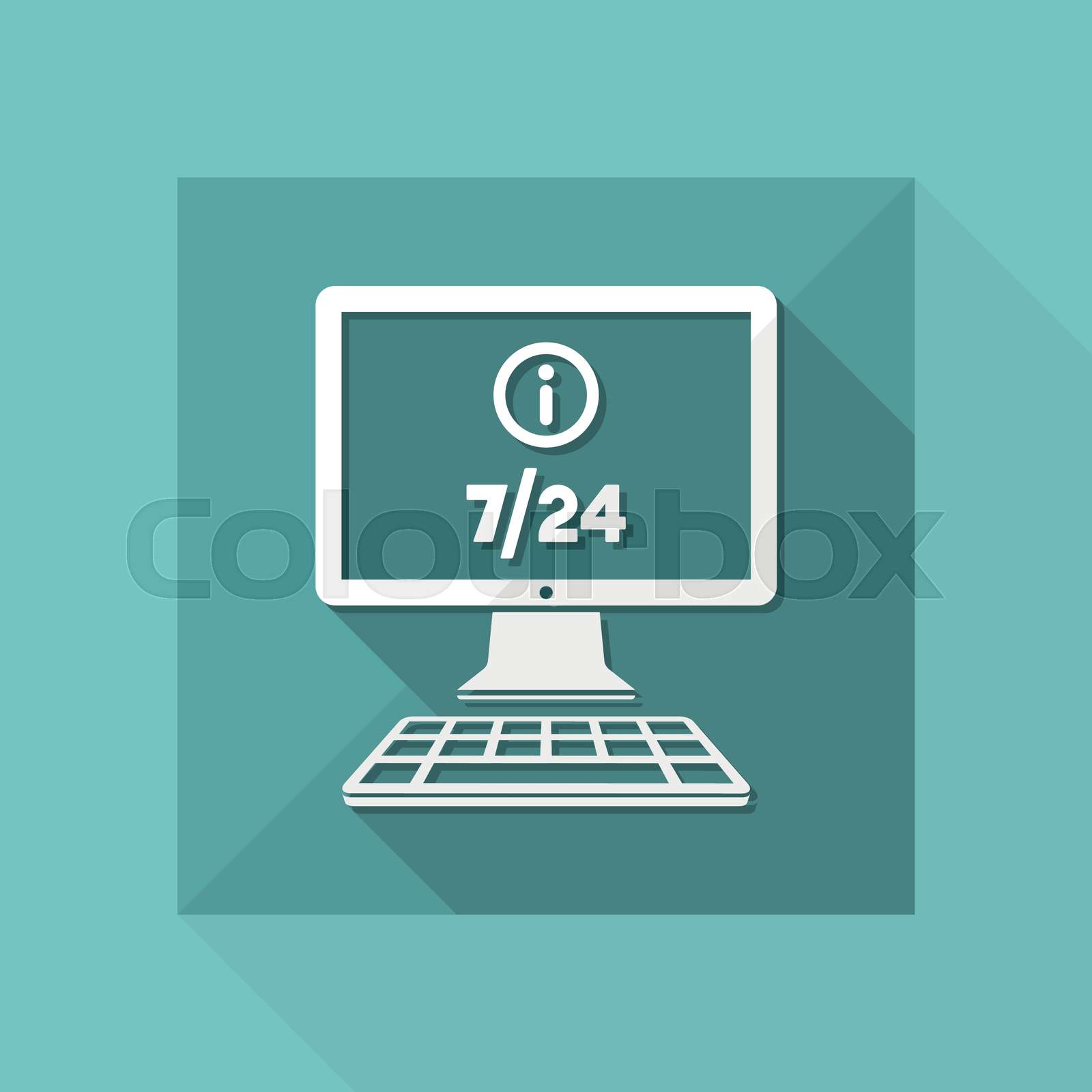 Online info 7/24 - Vector flat icon | Stock vector | Colourbox Online info 7/24 - Vector flat icon | Stock vector | Colourbox