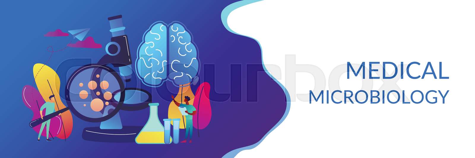 Microbiological technology concept banner header. | Stock vector ...
