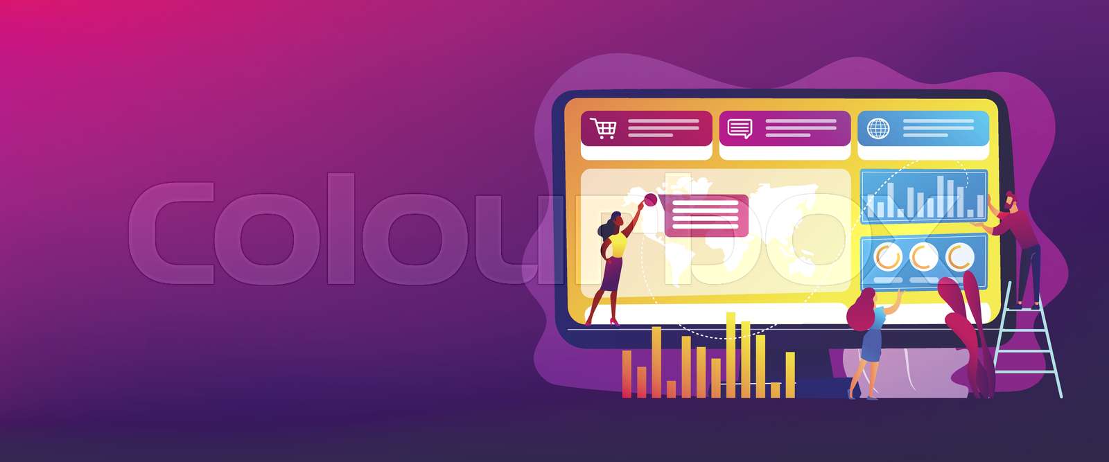 Dashboard service concept banner header. | Stock vector | Colourbox