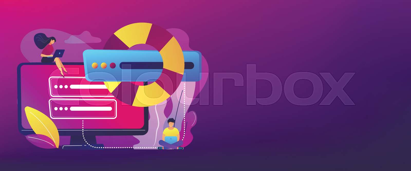 Backup server concept banner header. | Stock vector | Colourbox