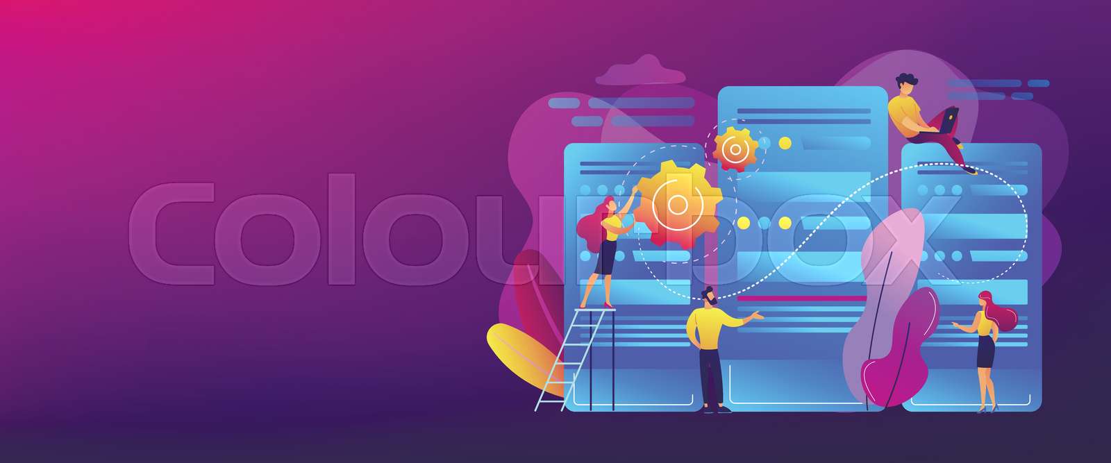 Data center concept banner header. | Stock vector | Colourbox