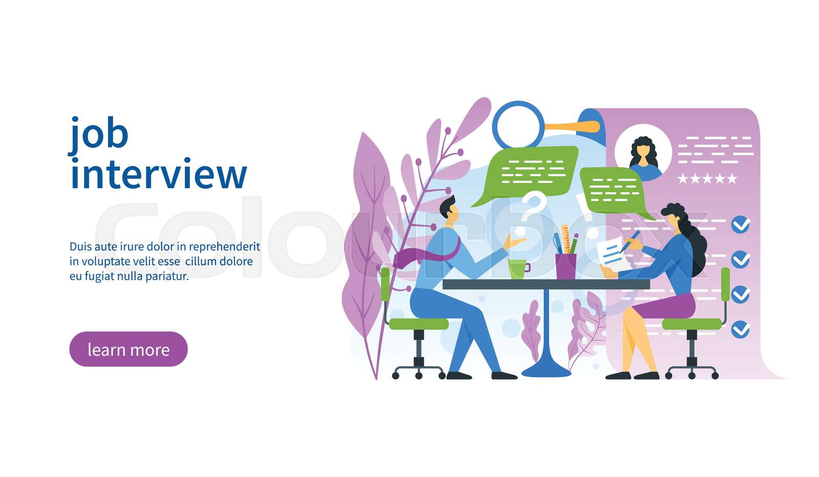 Job interview template | Stock vector | Colourbox