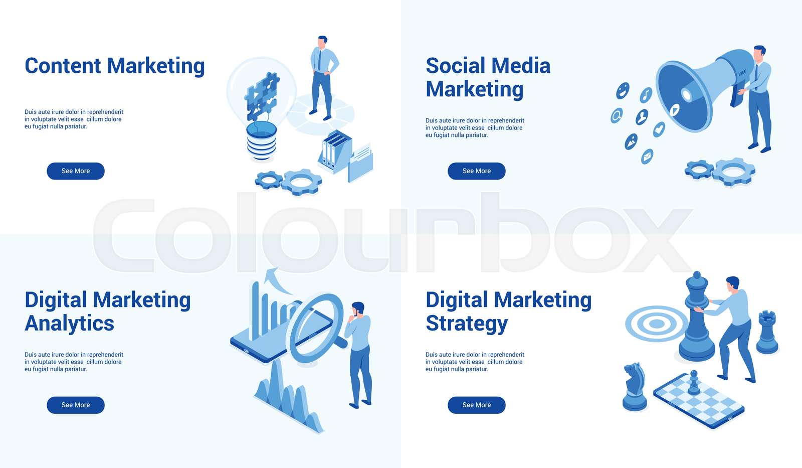 marketing blue set | Stock vector | Colourbox