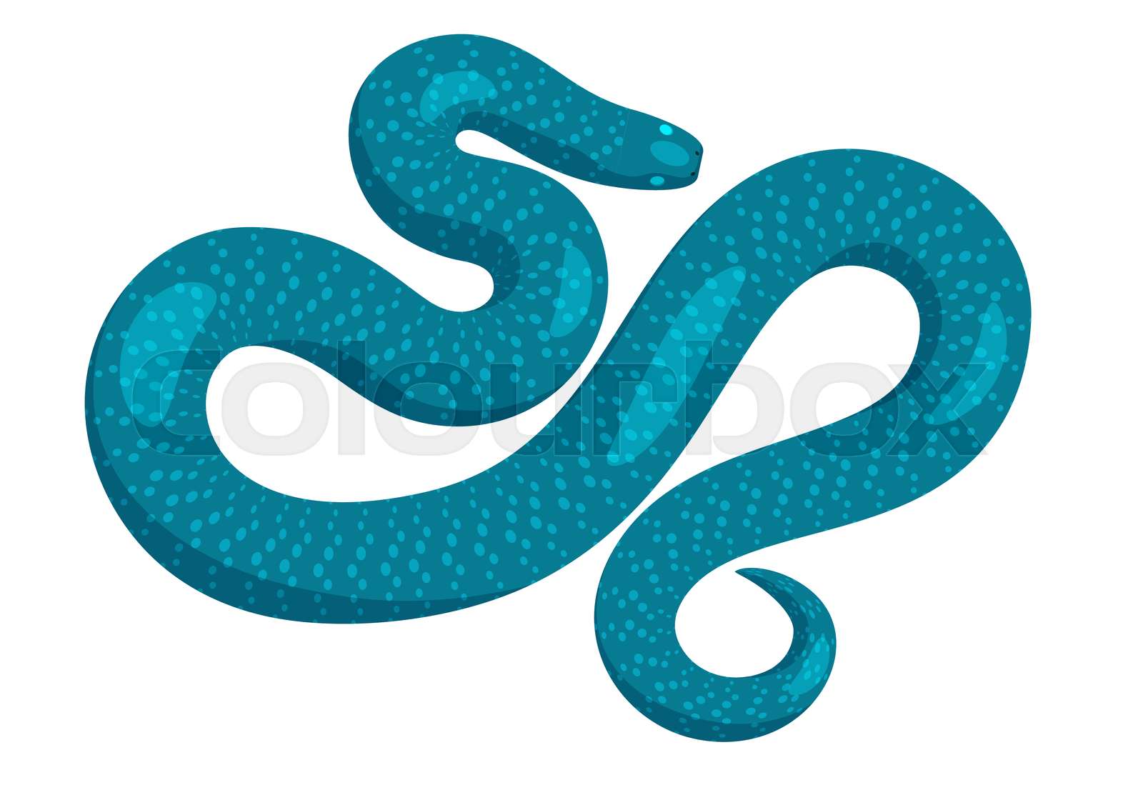Slither Blue Python Snake Top View Vector Icon | Stock vector | Colourbox