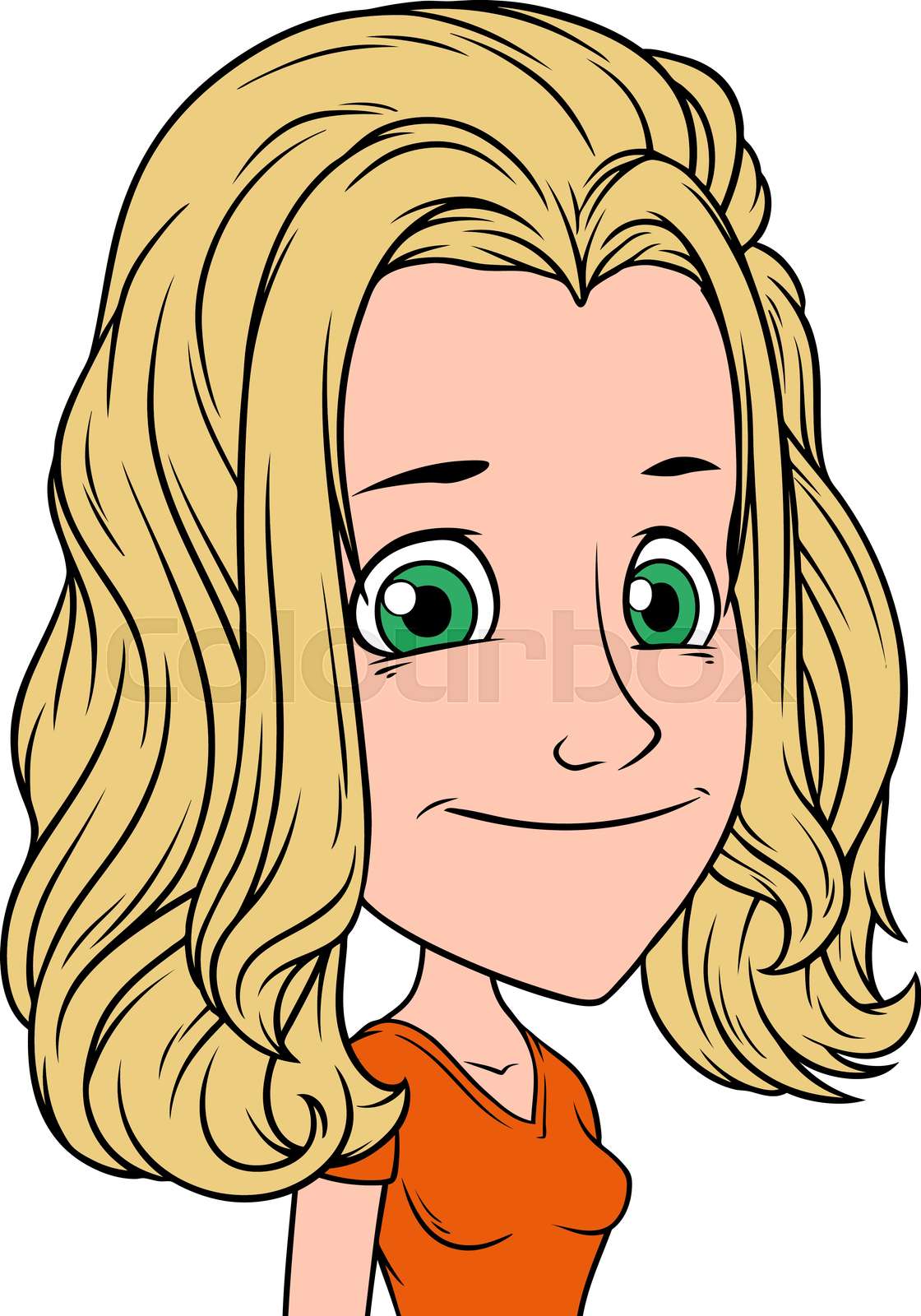 Cartoon Girl With Blonde Hair
